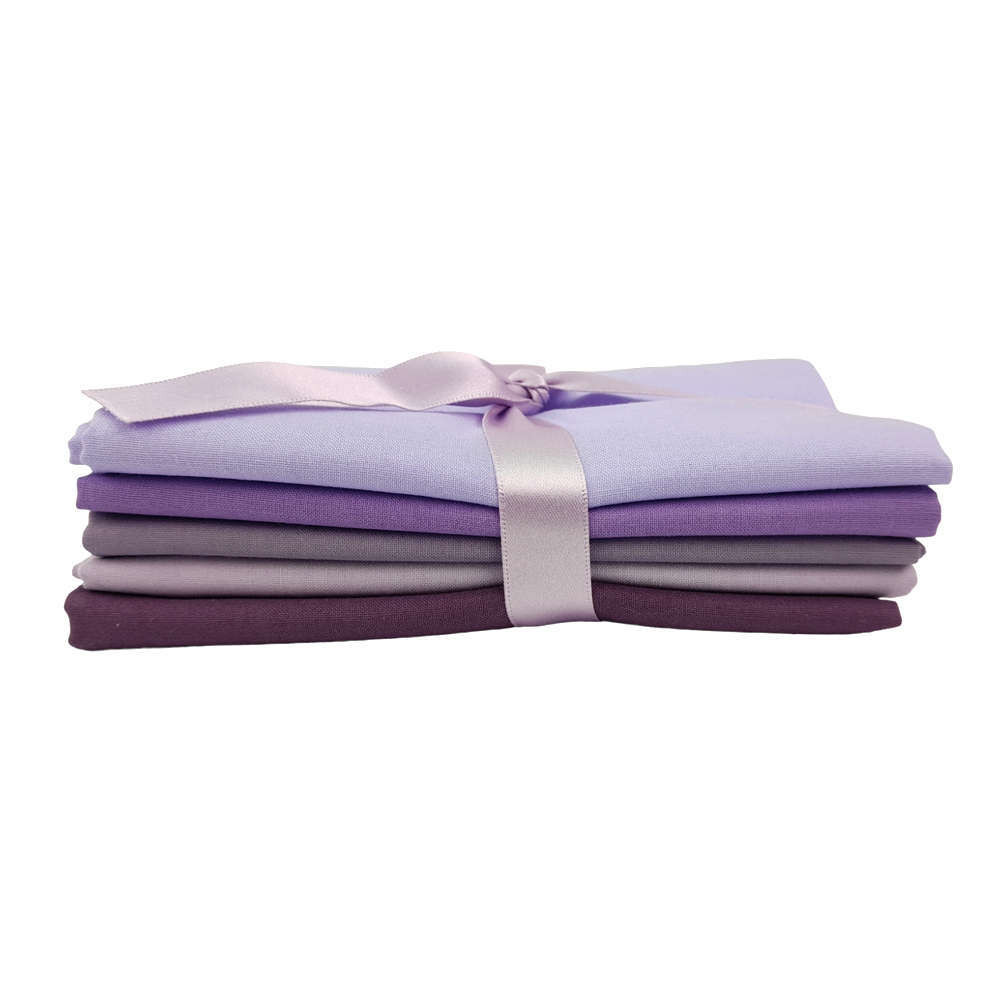 Emma Louise Fat Quarter Bundle Fabric Purple 5 Pieces - Old Mill Quilting