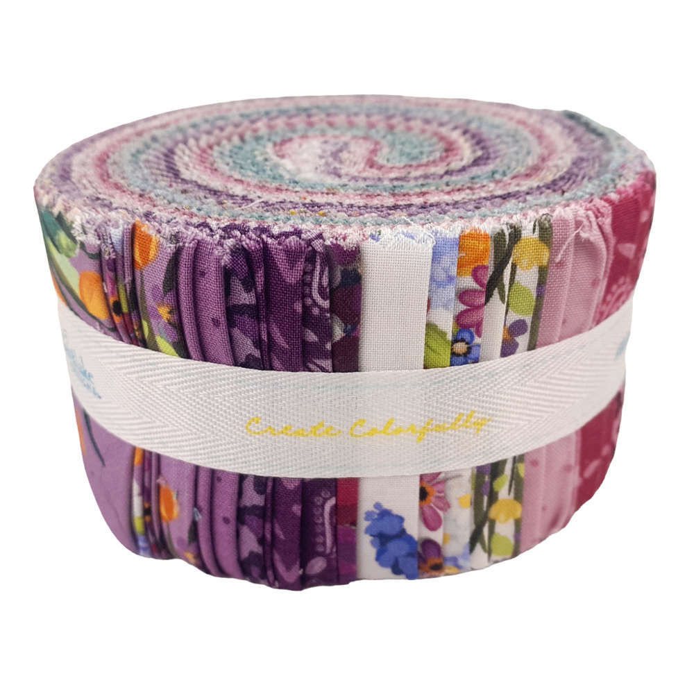 Riley Blake Designs Floralicious 2.5" Rollie Polie Fabric by Lila ...