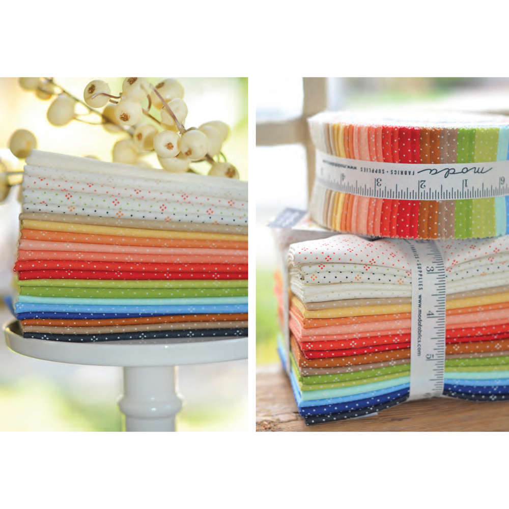 Moda Eyelet Charm Pack 5" Squares Fabric by Fig Tree & Co - Old Mill ...