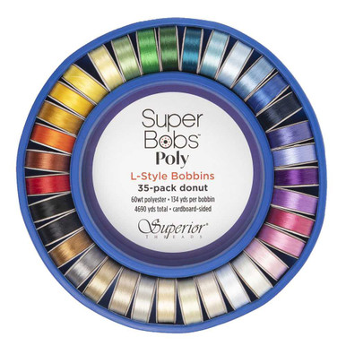 SuperBOBs Poly L Style Bobbins 35 Pack Superior Threads - Old Mill Quilting