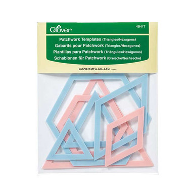 Clover Patchwork Templates Triangles/Hexagons 7pcs - Old Mill Quilting