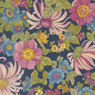 Moda Chelsea Garden Navy Fabric by Moda MLW3374012 - Old Mill Quilting