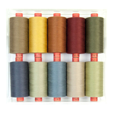 Rasant Poly Core Cotton Thread - EARTHY 10 Colour Set - Old Mill Quilting