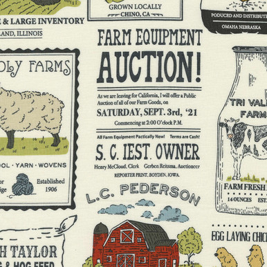 Moda Farmstead Porcelain Fabric by Stacy Iest hsu M2090211 - Old Mill ...