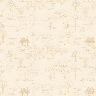 Riley Blake Designs Winnie the Pooh Map Cream Fabric C17001-CREAM - Old ...