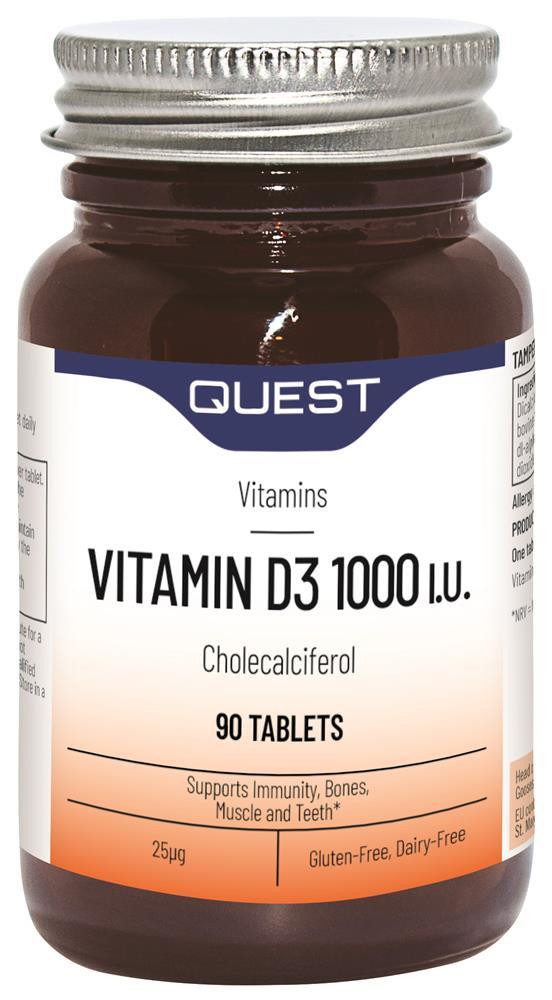 Quest Vitamin D3 1000IU - 90 Tablets l Blukoo