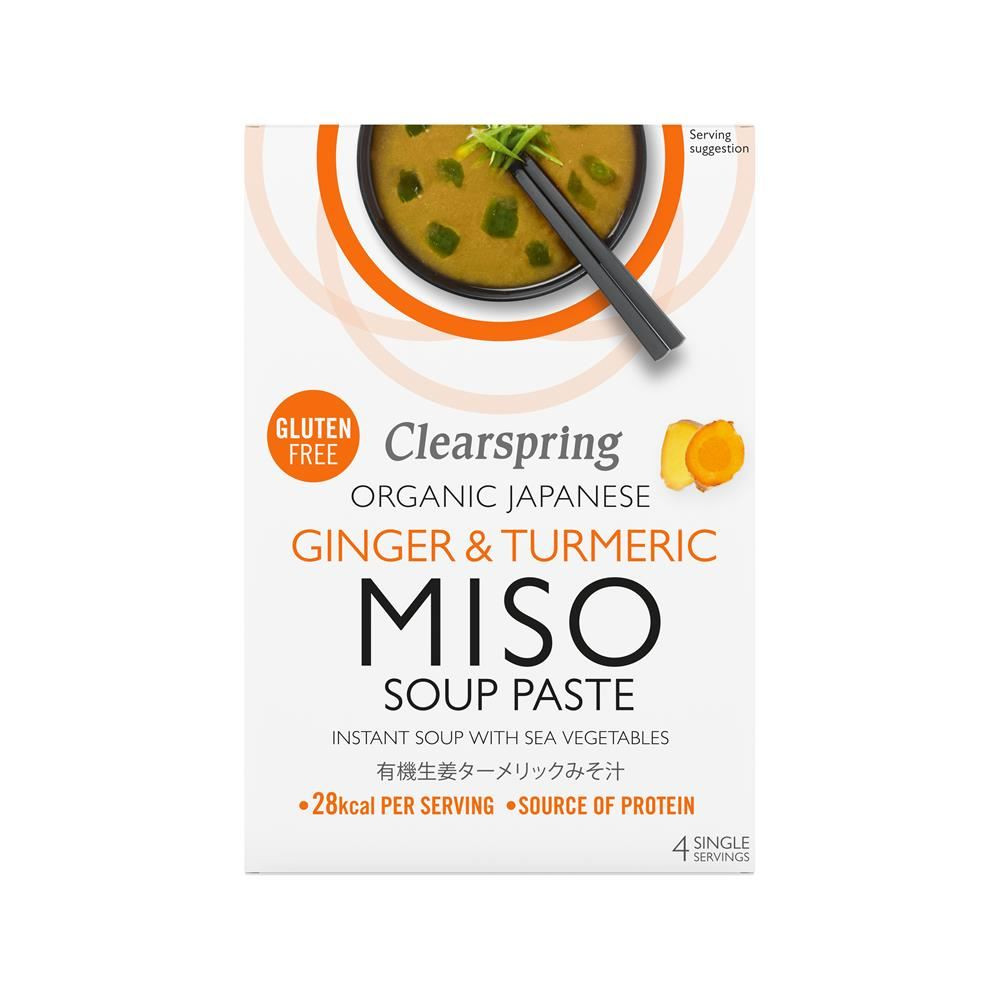 Clearspring Organic Japanese Ginger & Turmeric Instant Miso Soup - 4 ...