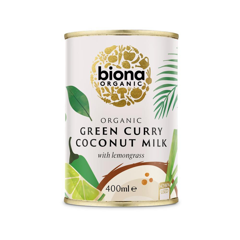 Biona Organic Green Curry Coconut Milk - 400ml (Pack of 2) | Blukoo