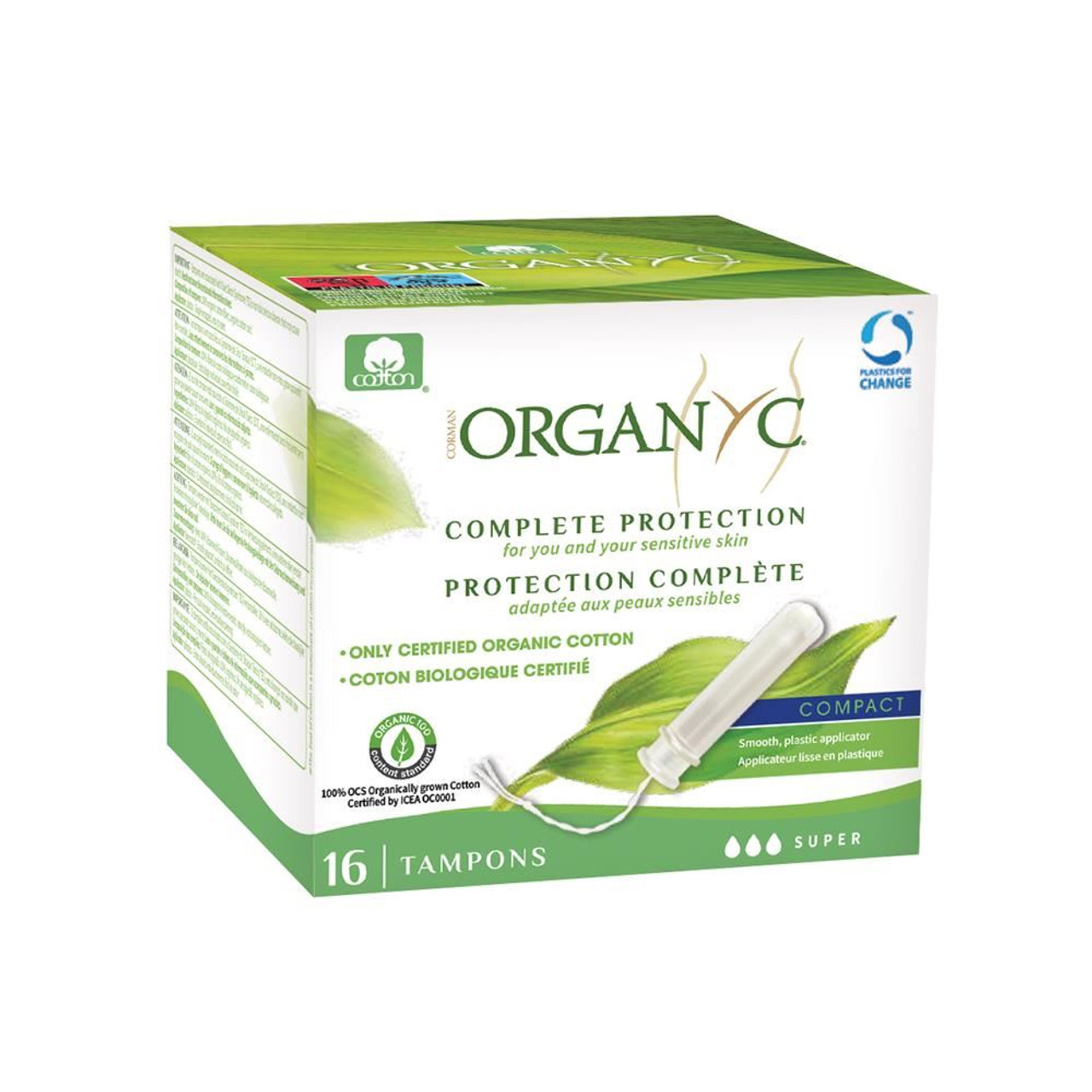 Organyc Compact Tampons (Applicator) Super - 16 Tampons | Blukoo Organyc Compact Tampons (Applicator) Super - 16 Tampons | Blukoo