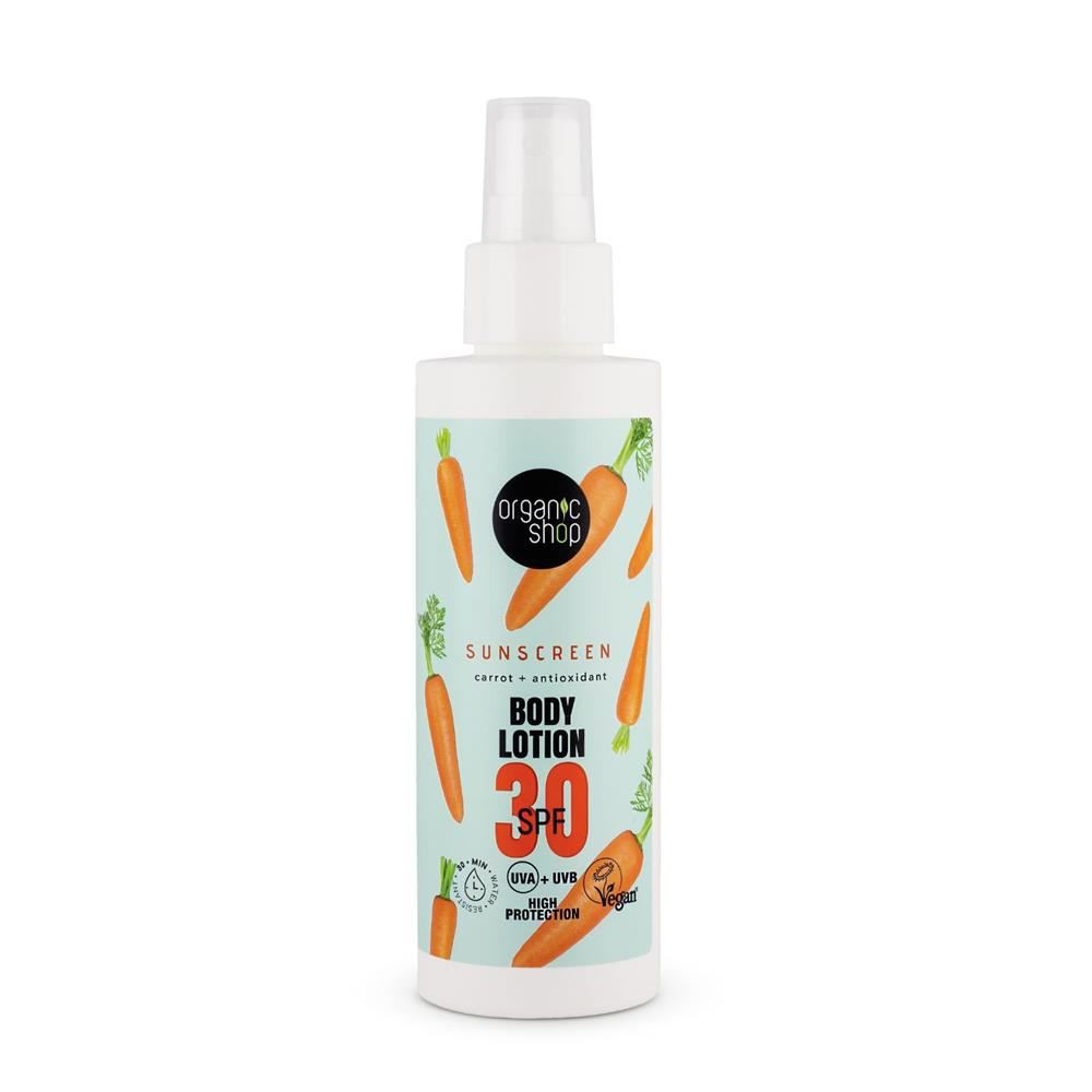 Organic Shop Carrot Sunscreen Body Lotion SPF30 - 150ml | Blukoo