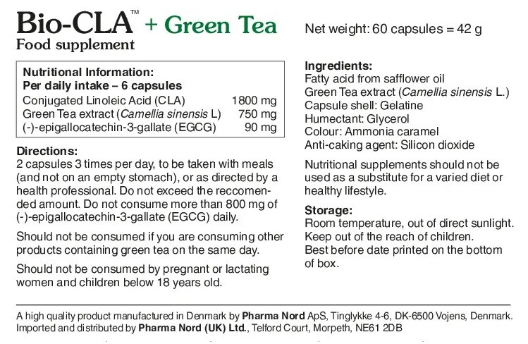 Pharma Nord Bio-CLA + Green Tea - 60 Capsules | Blukoo