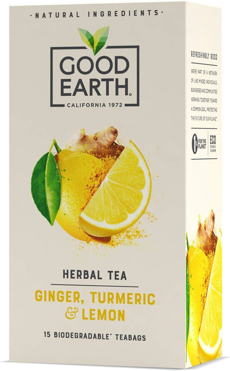 Good Earth Ginger, Turmeric & Lemon - 15 Teabags | Blukoo