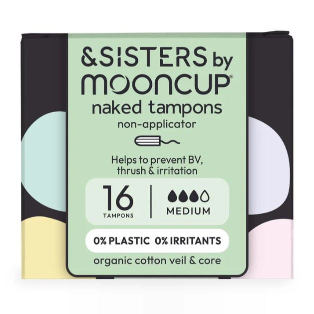 AND SISTERS Organic Cotton Naked Tampons Medium Absorbency 16 Pack | Blukoo