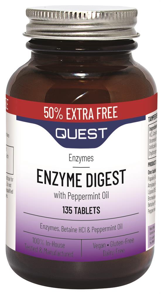 Quest Enzyme Digest (50% Extra Free) - 90 + 45 Tablets l Blukoo
