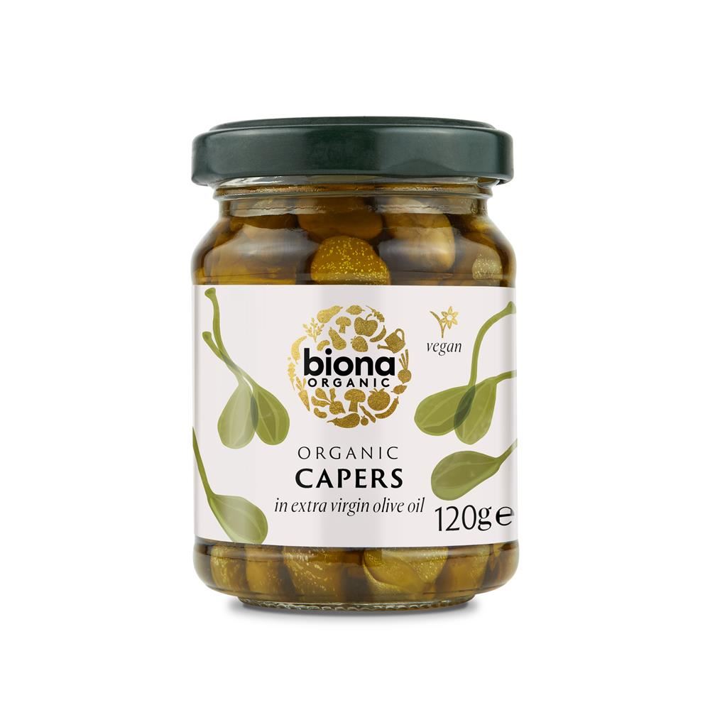 Biona Organic Capers in Extra Virgin Olive Oil - 120g | Blukoo