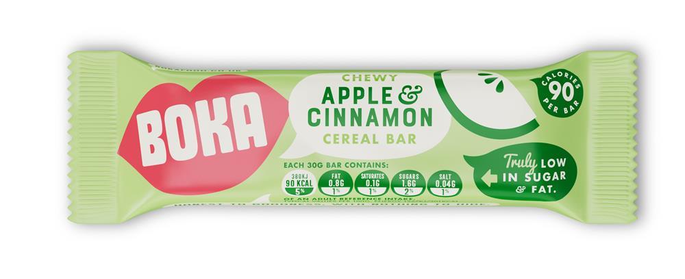 Boka Chewy Apple & Cinnamon Cereal Bar - 30g (Pack of 24) | Blukoo
