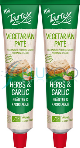 Tartex Vegetarian Pate with Herbs & Garlic - 200g (Pack of 2)