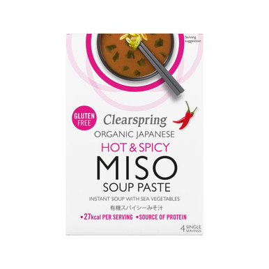 Clearspring Organic Japanese Hot & Spicy Instant Miso Soup - 4 Sachets ...