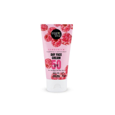 Organic Shop Raspberry Sunscreen Day Face Cream SPF50 - 50ml | Blukoo