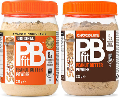 PBfit Original & Chocolate Peanut Butter Powder Mix Pack - 2x225g | Blukoo