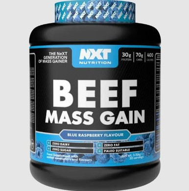 NXT Nutrition Beef Mass Gain Blue Raspberry 3.15kg | Blukoo