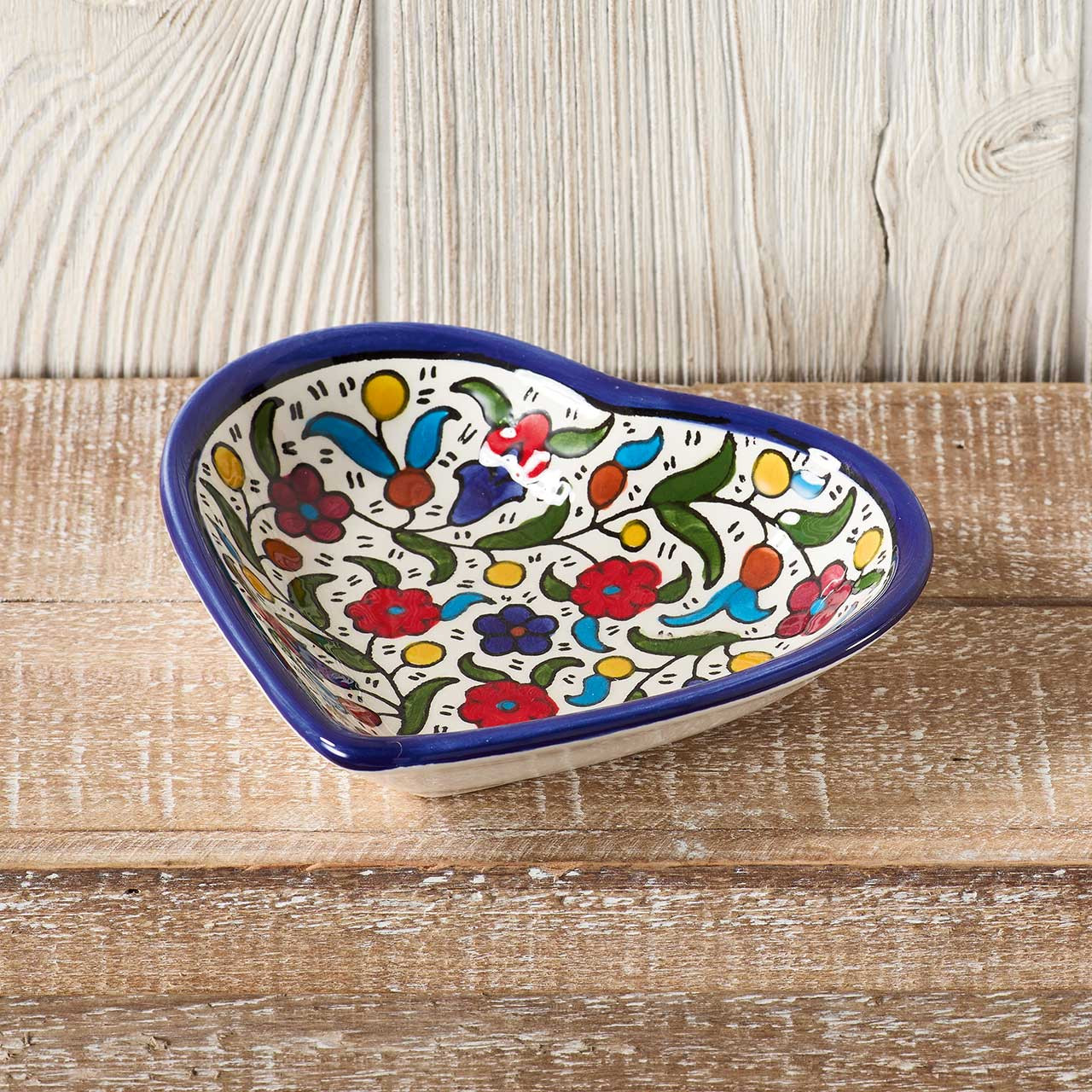 Blue West Bank Heart Trinket Dish | SERRV