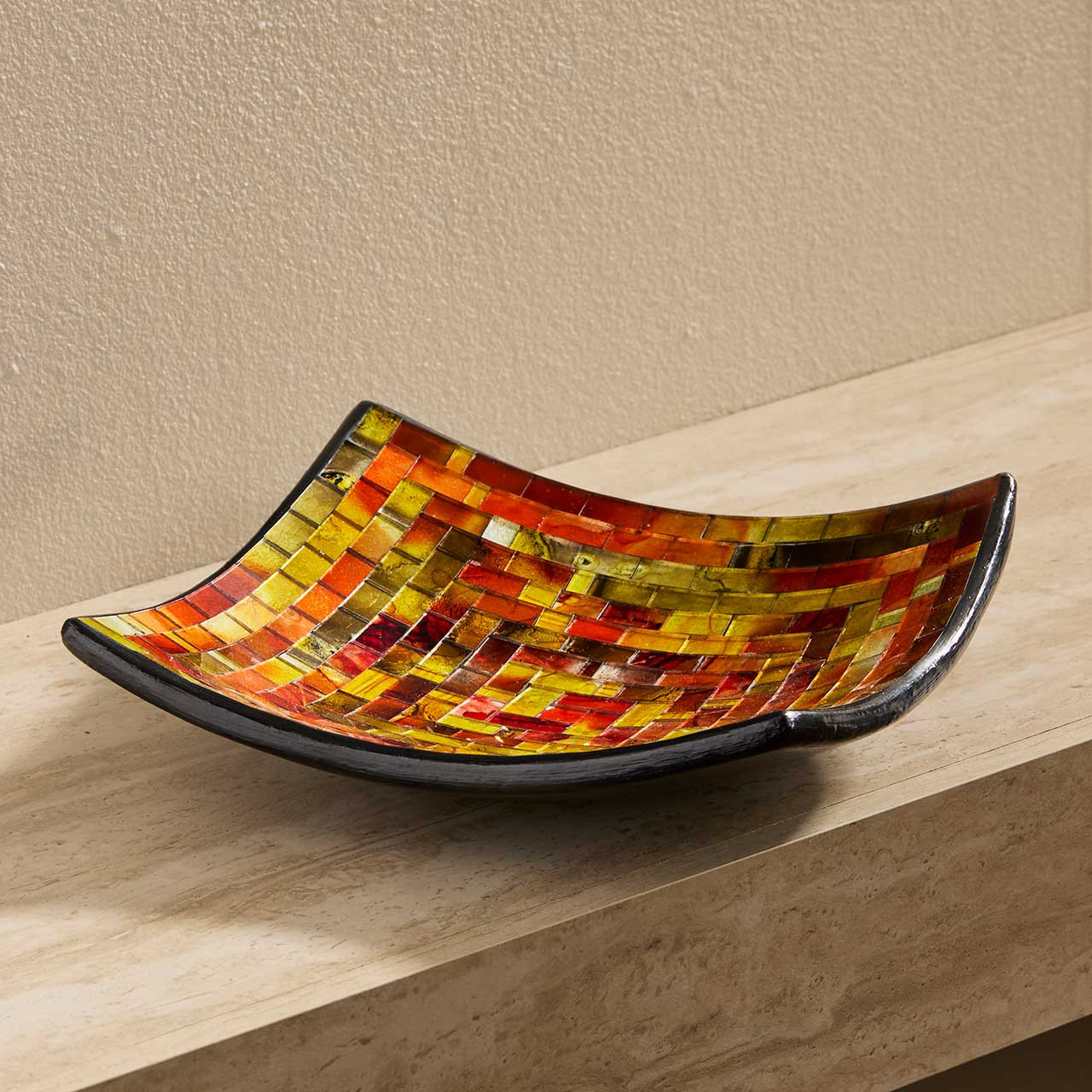 Fall Mosaic Display Dish | Handmade Home Accents