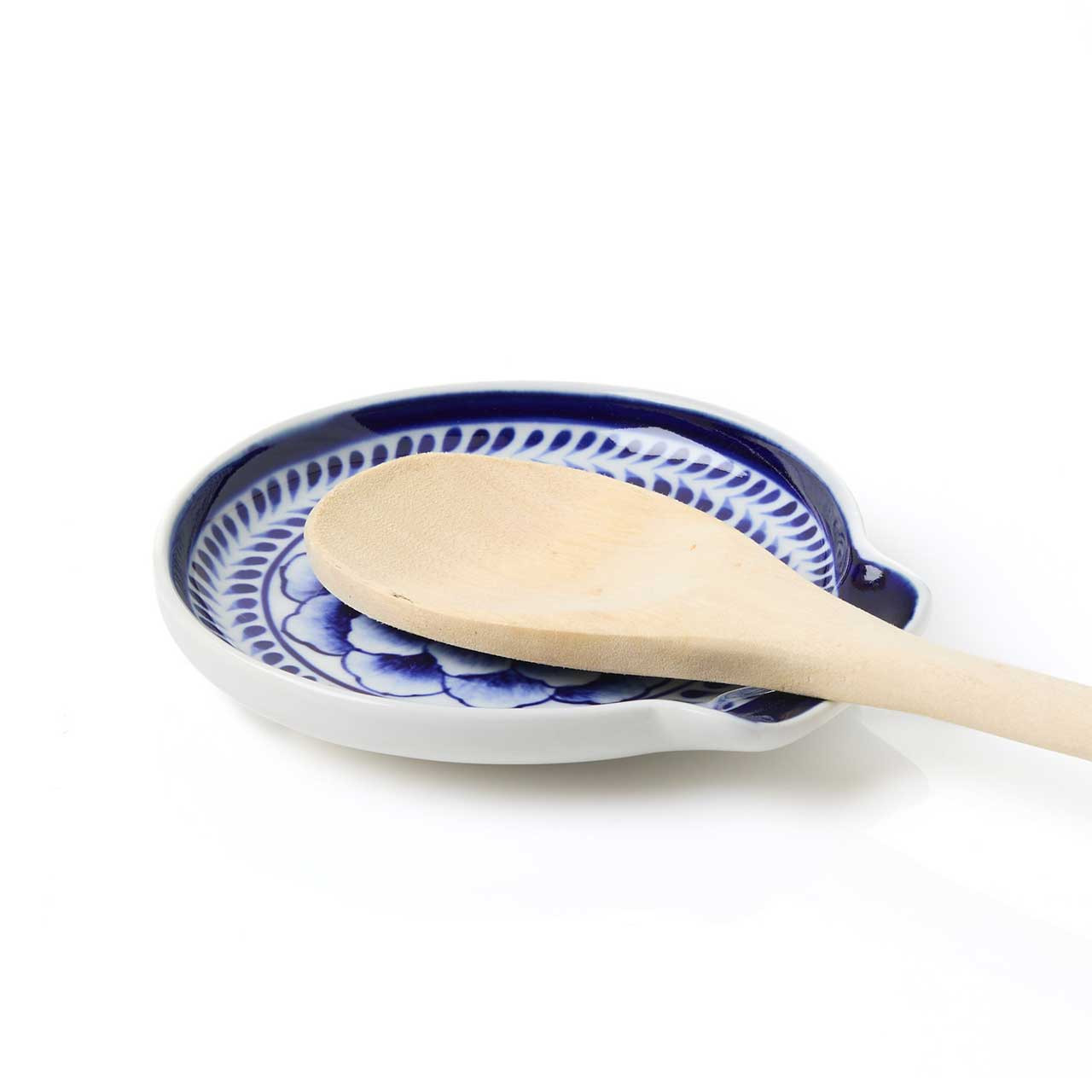 Hand-Painted Spoon Rest | Bat Trang Indigo Ceramics | SERRV