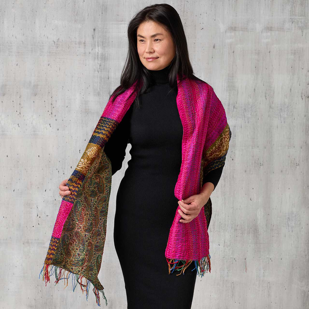 Upcycled Silk Sari Scarf | Upcycled Artisan Apparel