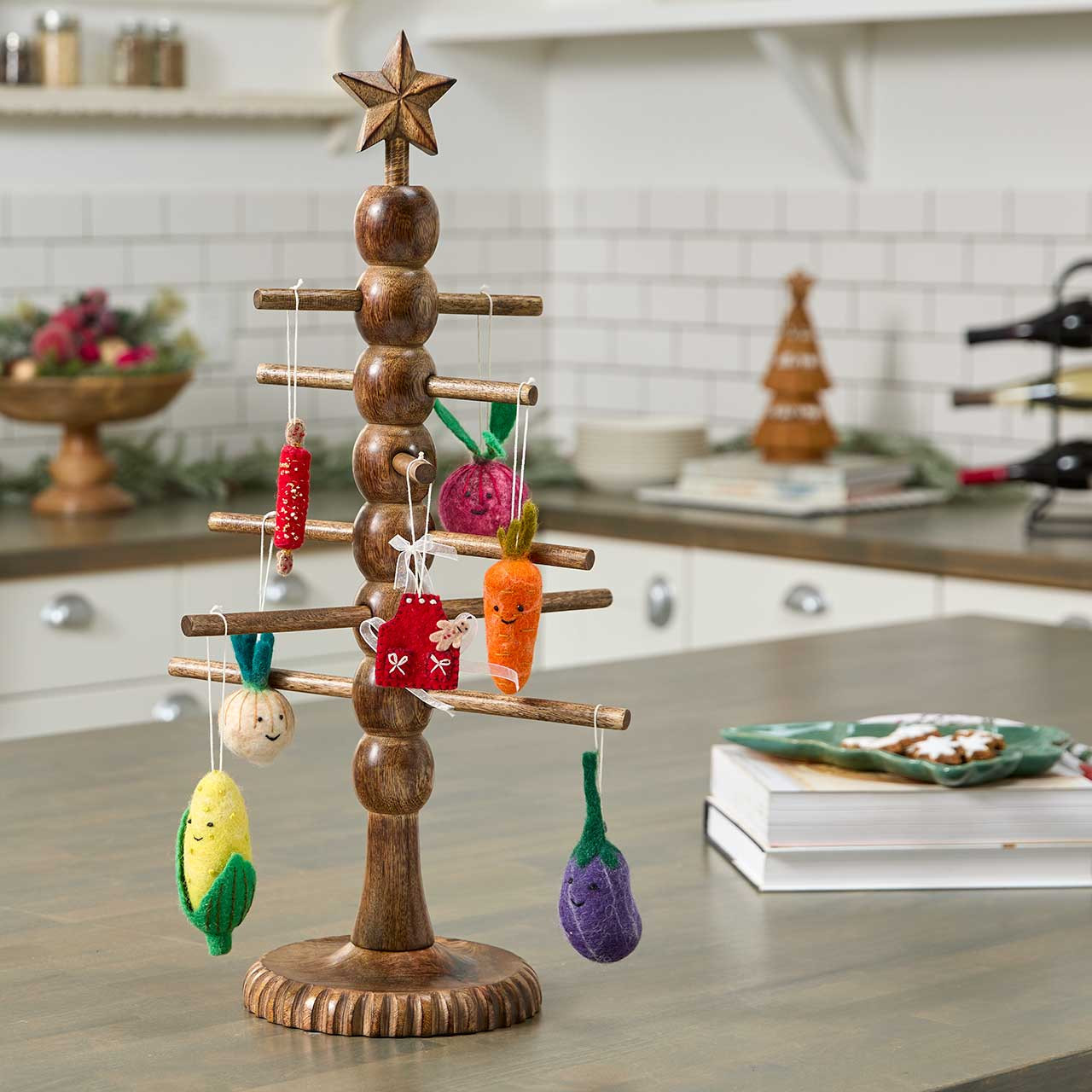 Mini Mango Wood Dowel Tree | Rustic Christmas Display