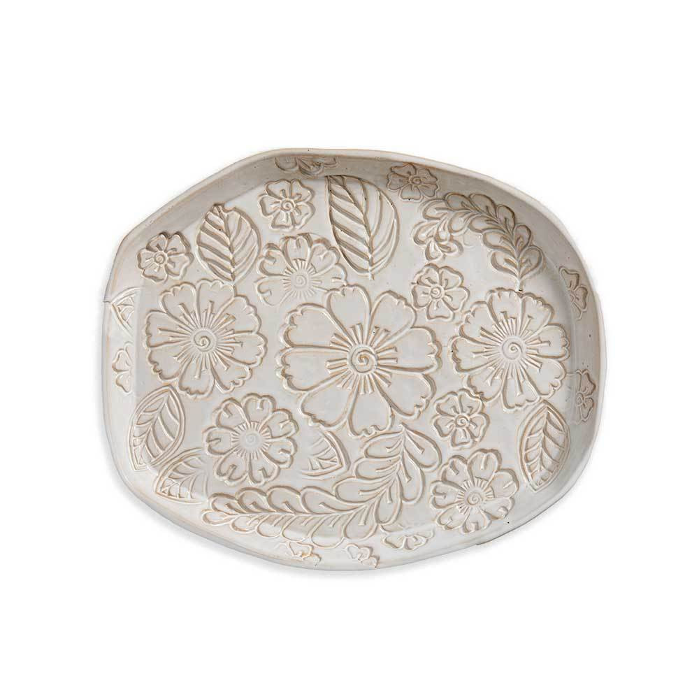 Fair Trade Serving Dishes | Pressed Floral Ceramic Plate | SERRV