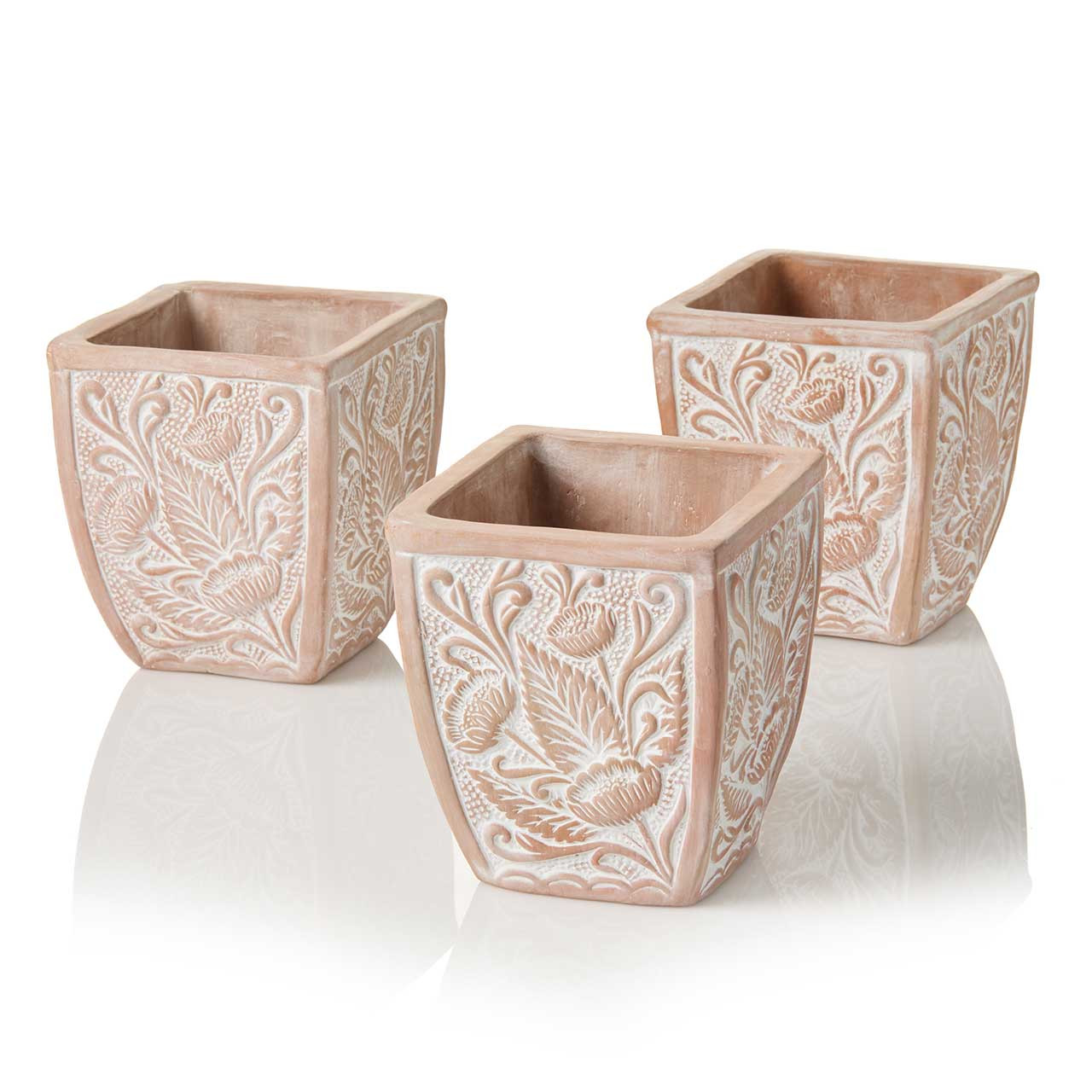 Set of 3 Small Floral Fair Trade Planters | SERRV