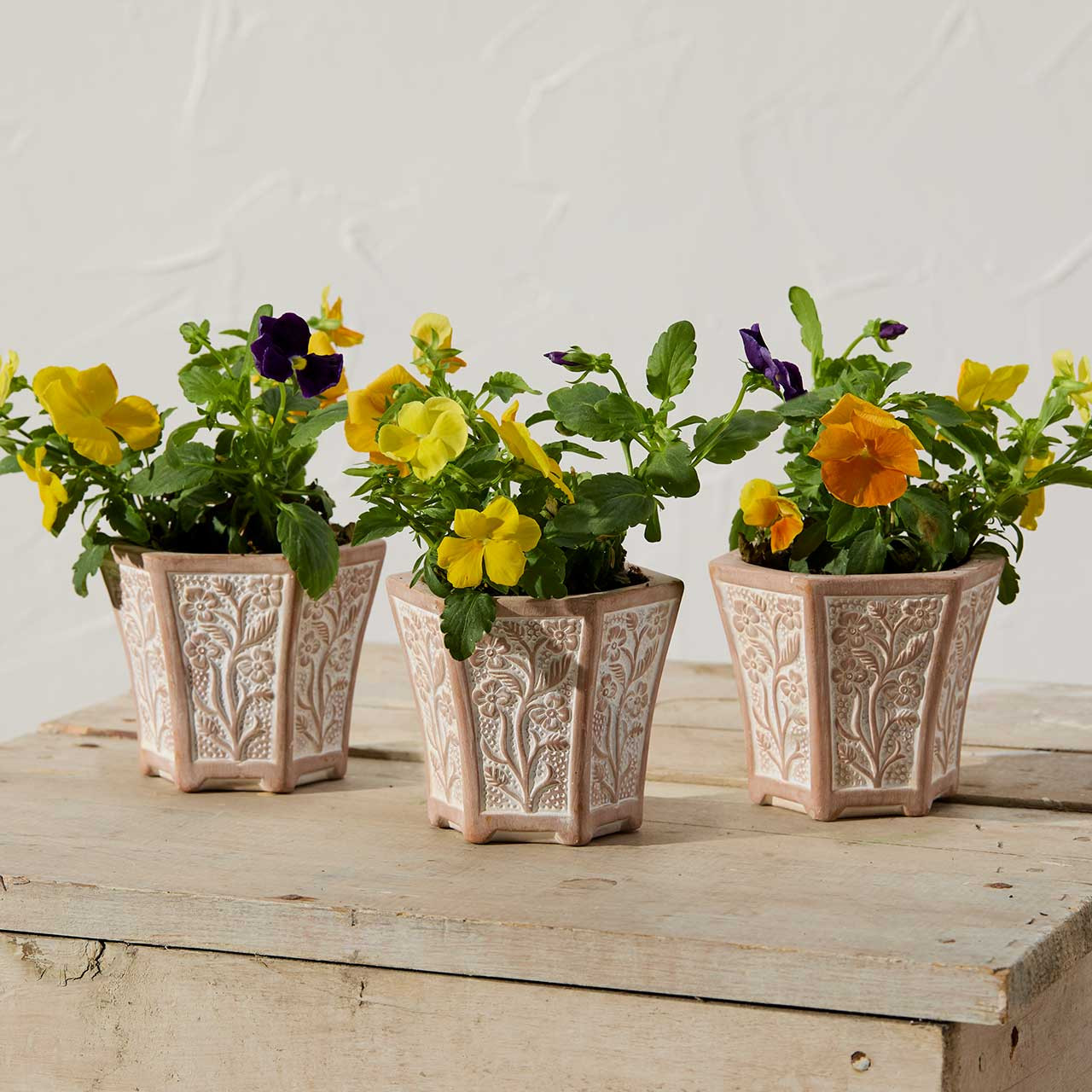 Set of 3 Small Floral Fair Trade Planters | SERRV