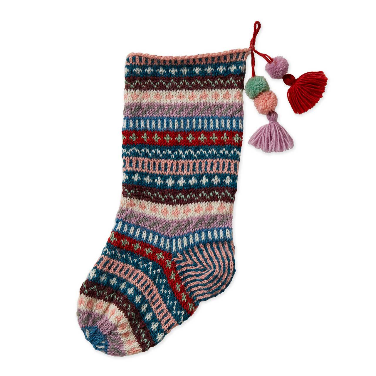 Handmade Christmas Décor | Red Hand-Knit Christmas Stocking