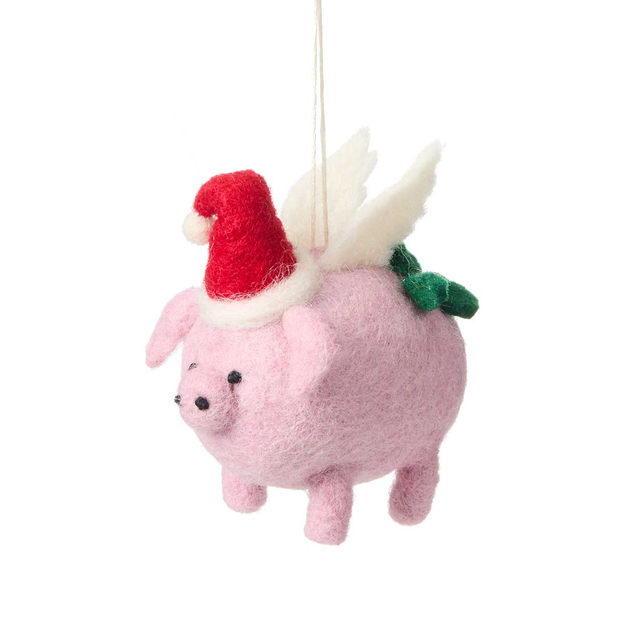 Felt Flying Pig Ornament | Handmade Christmas Decor | SERRV