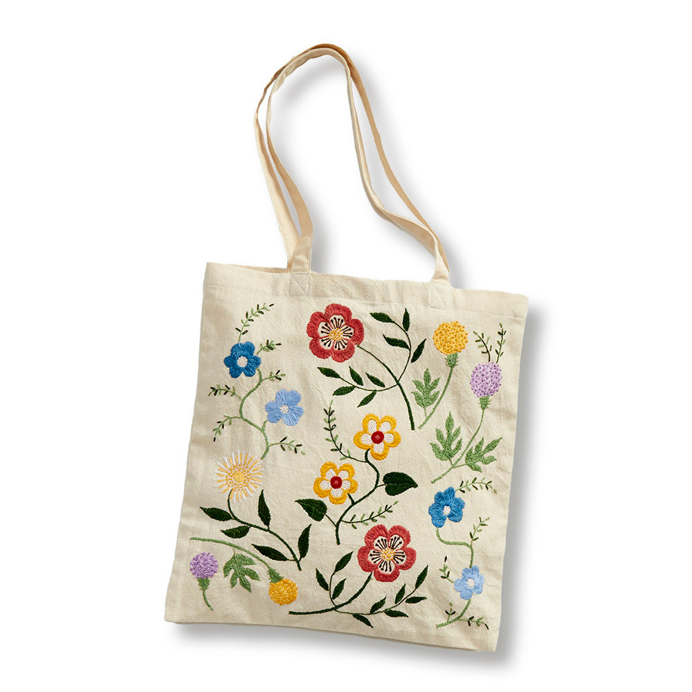 Fair Trade Travel Totes | Wildflower Embroidered Tote Bag | SERRV