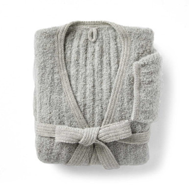 Handmade Women's Robe | Soft Gray Boucle Alpaca Robe | SERRV