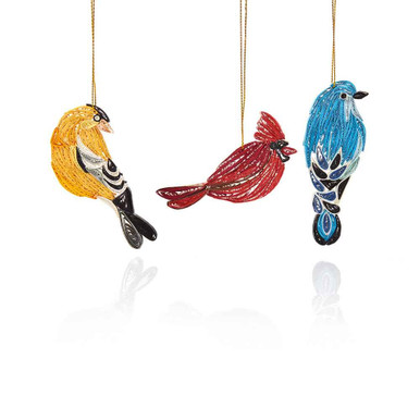 Unique Holiday Decor | Quilled Paper Bird Ornaments Set | SERRV