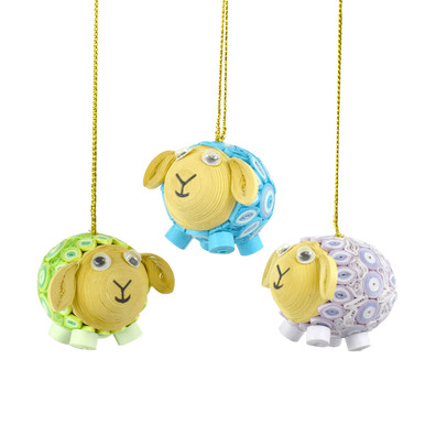 Easter Tree Ornaments | Quilled Lamb Paper Ornaments | SERRV