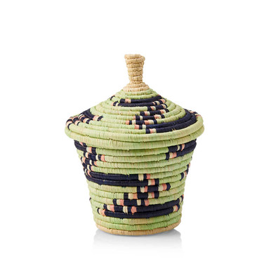 African Baskets | Mint Mini Lidded Storage Basket | SERRV