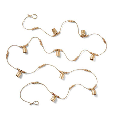 Unique Holiday Decorations | Wood & Brass Bell Garland | SERRV
