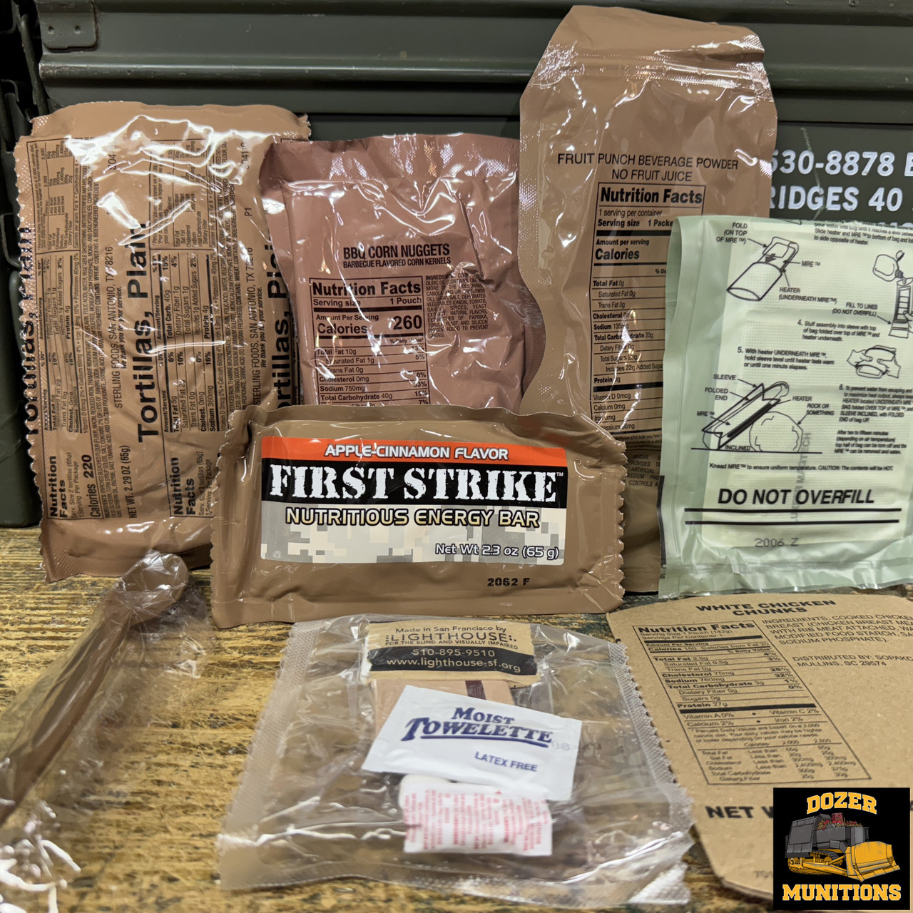 MRE Single, Menu 5: Chicken Chunks, White, Cooked FREE SHIPPING ON ...