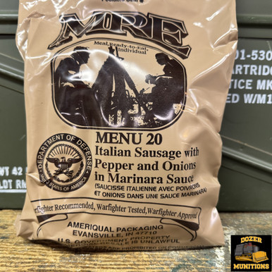 MRE Single, Menu 20: Italian Sausage with Peppers and Onions in ...
