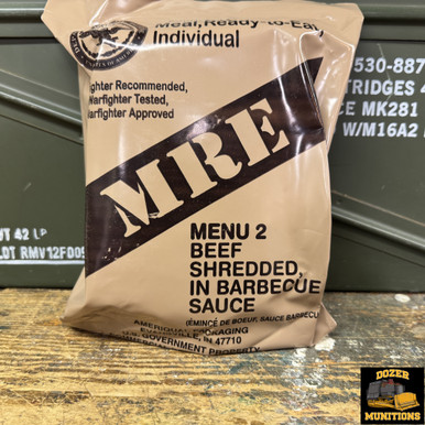 MRE Single, Menu 2: Beef Shredded in Barbecue Sauce FREE SHIPPING ON ...