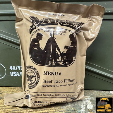 MRE Single, Menu 6: Beef Taco Filling FREE SHIPPING ON ORDERS OVER $299 ...