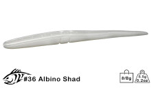 Lunker City Sluggo Albino Shad White 4.5 Inch 8 Tails