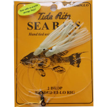 Tide Rite Black Seabass Hi-lo Hook Rig Setup R465GLO (Size 1/0 Hook) Glow