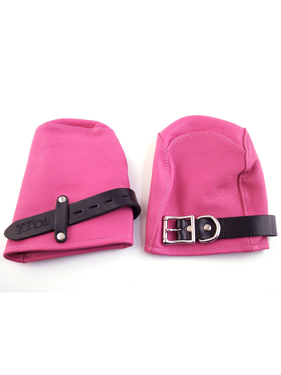 Rouge leather adult baby fist mittens hand mitts for bdsm abdl slave fetish