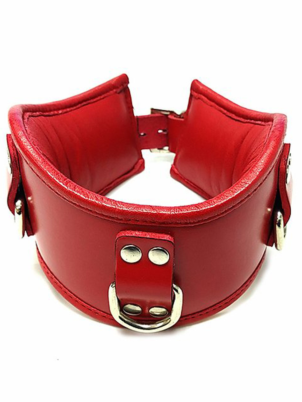 Rouge Padded Posture neck brace collar with 3 d rings for Bondage bdsm ...