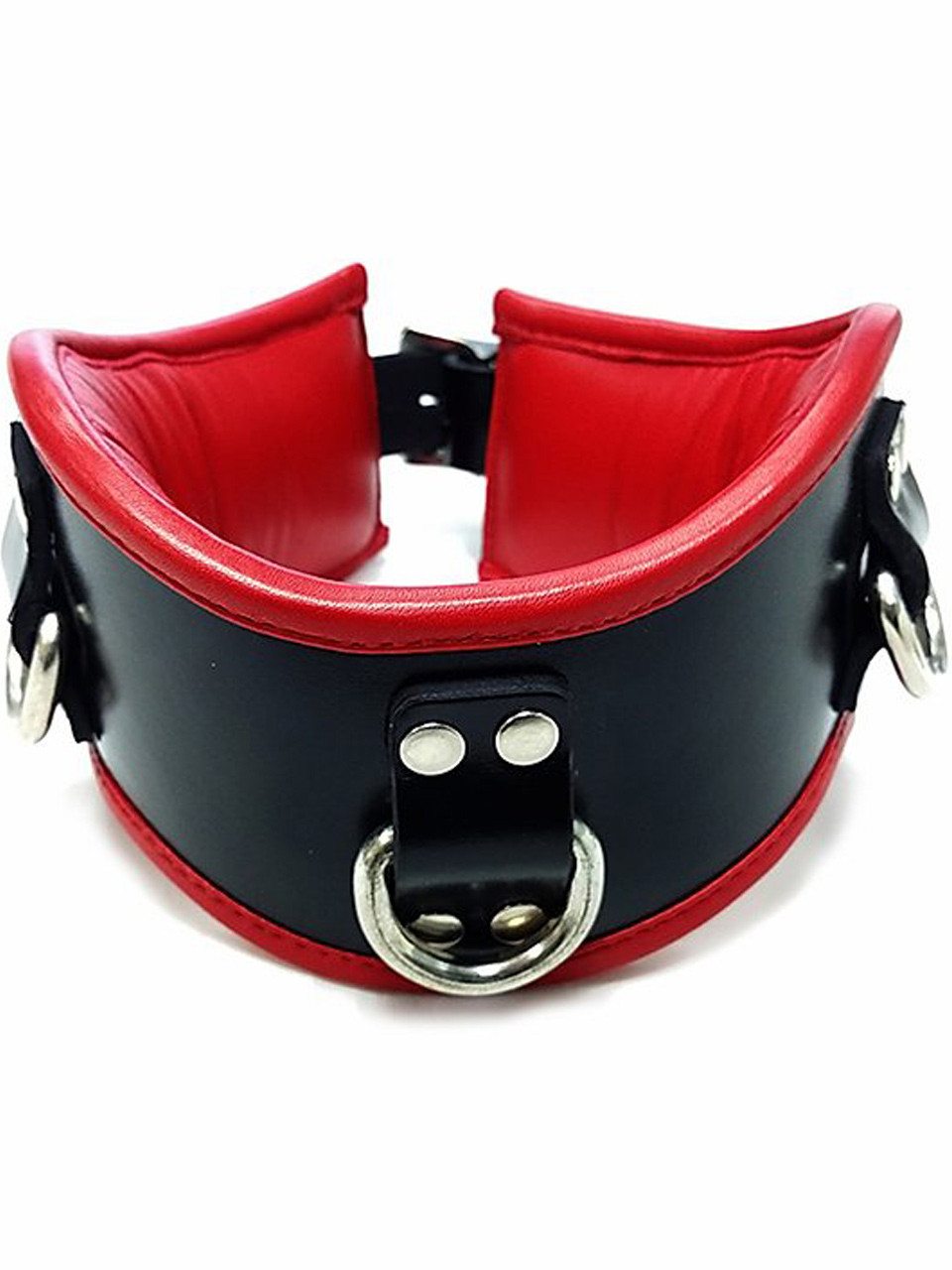 Rouge Padded Posture neck brace collar with 3 d rings for Bondage bdsm ...